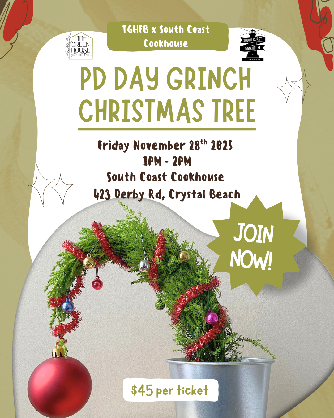 Kids Grinch Tree Workshop - The Green House Floral Bar